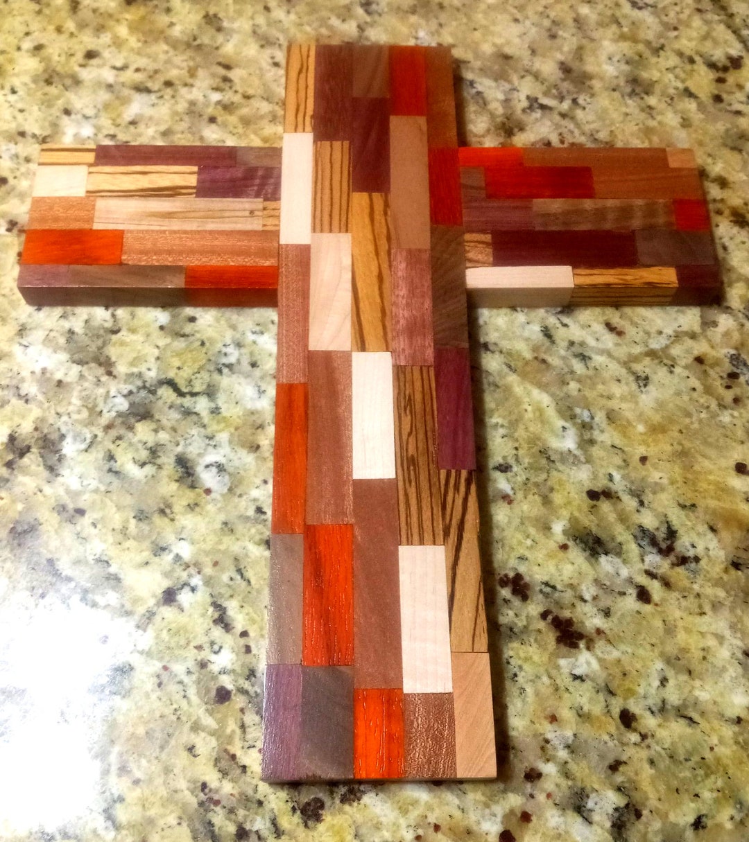Handmade Wooden Cross It's Made From Small Pieces of Exotic and ...