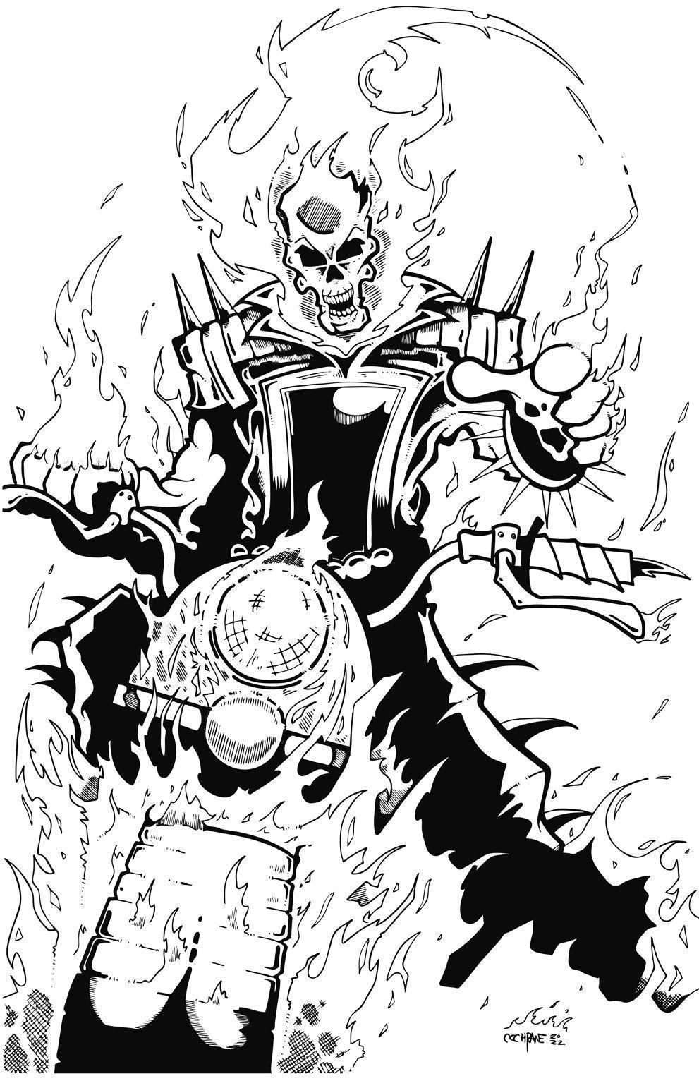 Ghost Rider Black And White