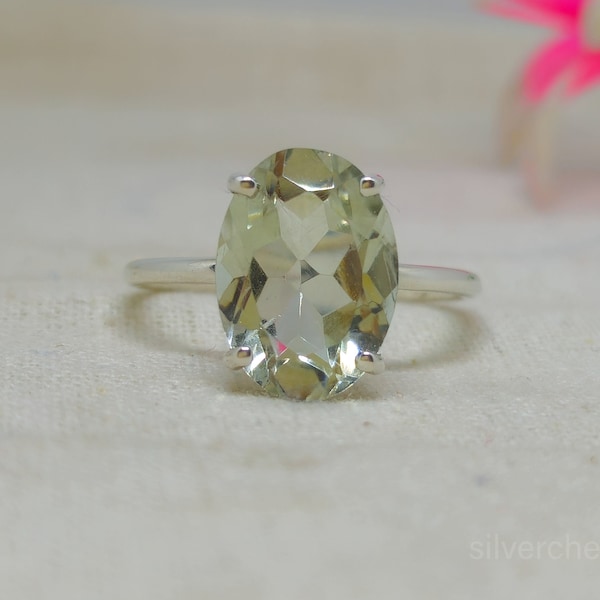 Prasiolite Ring - Etsy