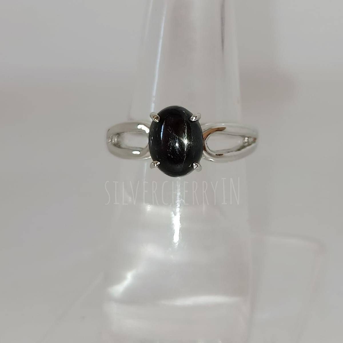Genuine Black Star Sapphire Ring Black Star Ring 925 - Etsy