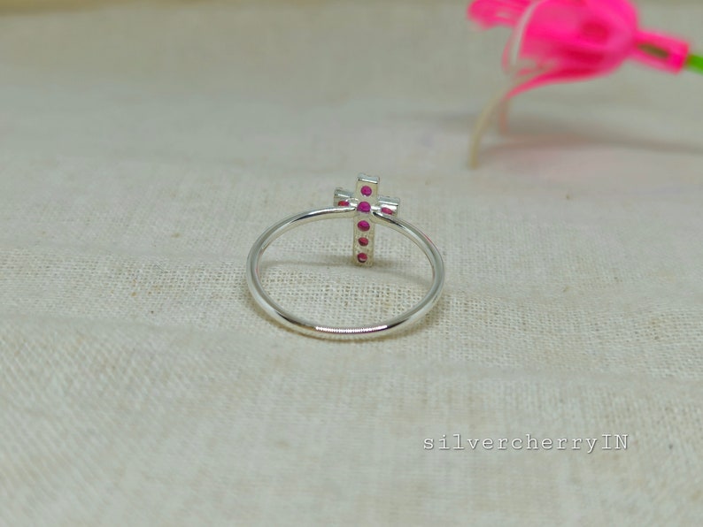 Handmade Ruby Cross Ring: 925 Sterling Silver July Birthstone - Etsy