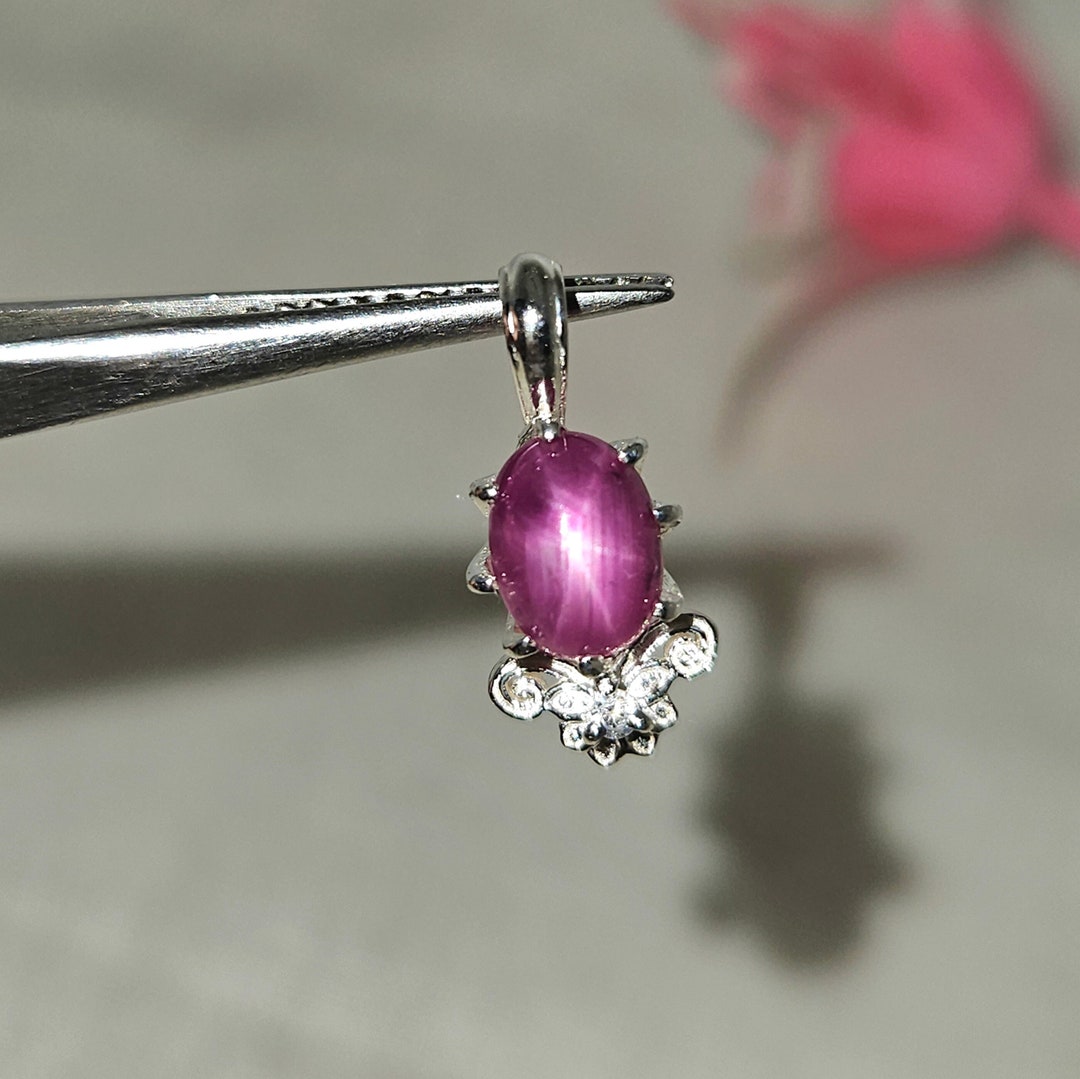 AAA+ Natural Star Ruby Pendant, 925 Sterling Silver Jewelry, Handmade ...