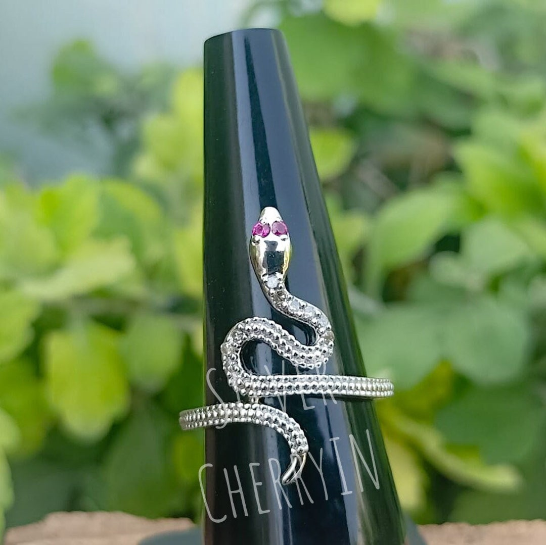 Snake Ring |ruby Gemstone Ring-diamond Ring- Sterling Silver Ring ...