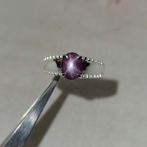Men's Star Ruby Ring: Sterling Silver Natural Gemstone, Birthday Gift ...