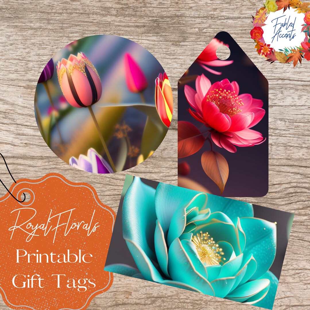 Royal Florals Gift Tags printable - Etsy