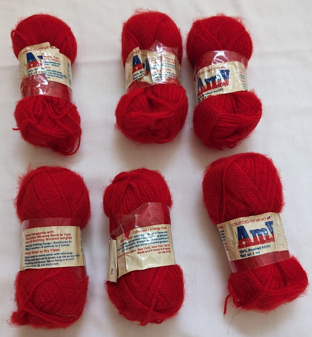 Yarn Craft Lovers France Amy Scarlet Color Lot6skeins 100acrylic ...