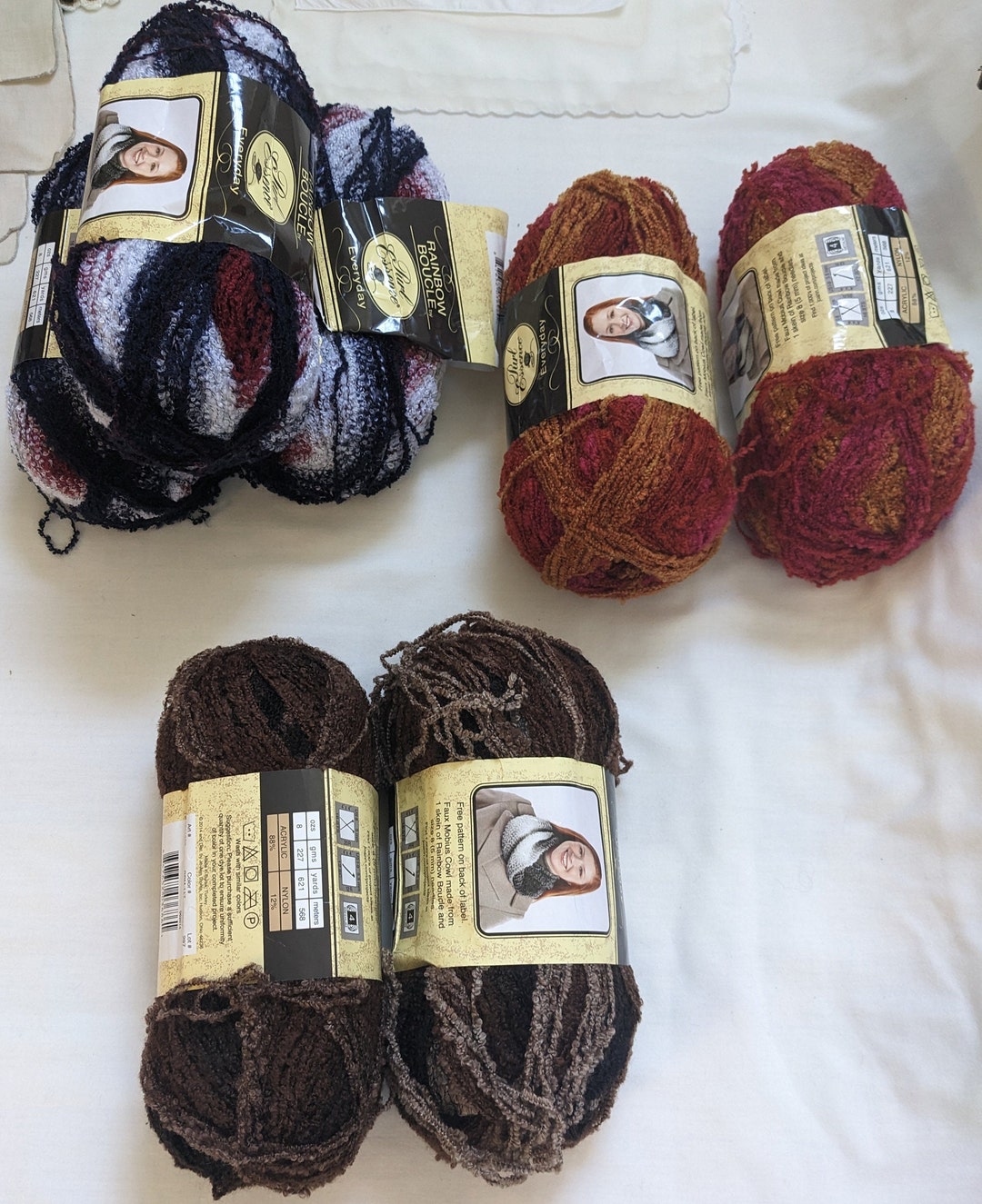 Yarn Craft Lovers Rainbow Boucle Purl Essence Everyday 3 Diff Color/qty ...