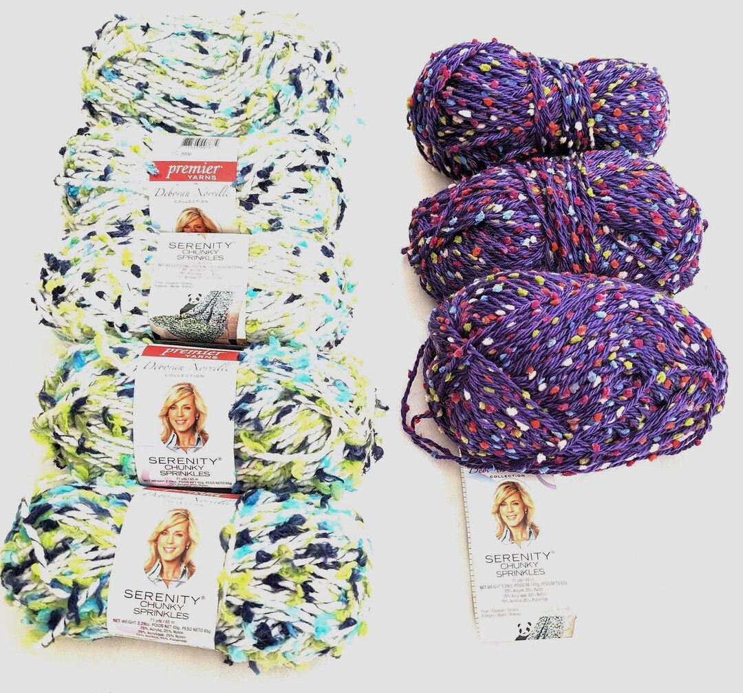 Deborah Norville Serenity Chunky Yarn: Tadpole Green, Purple, Acrylic ...