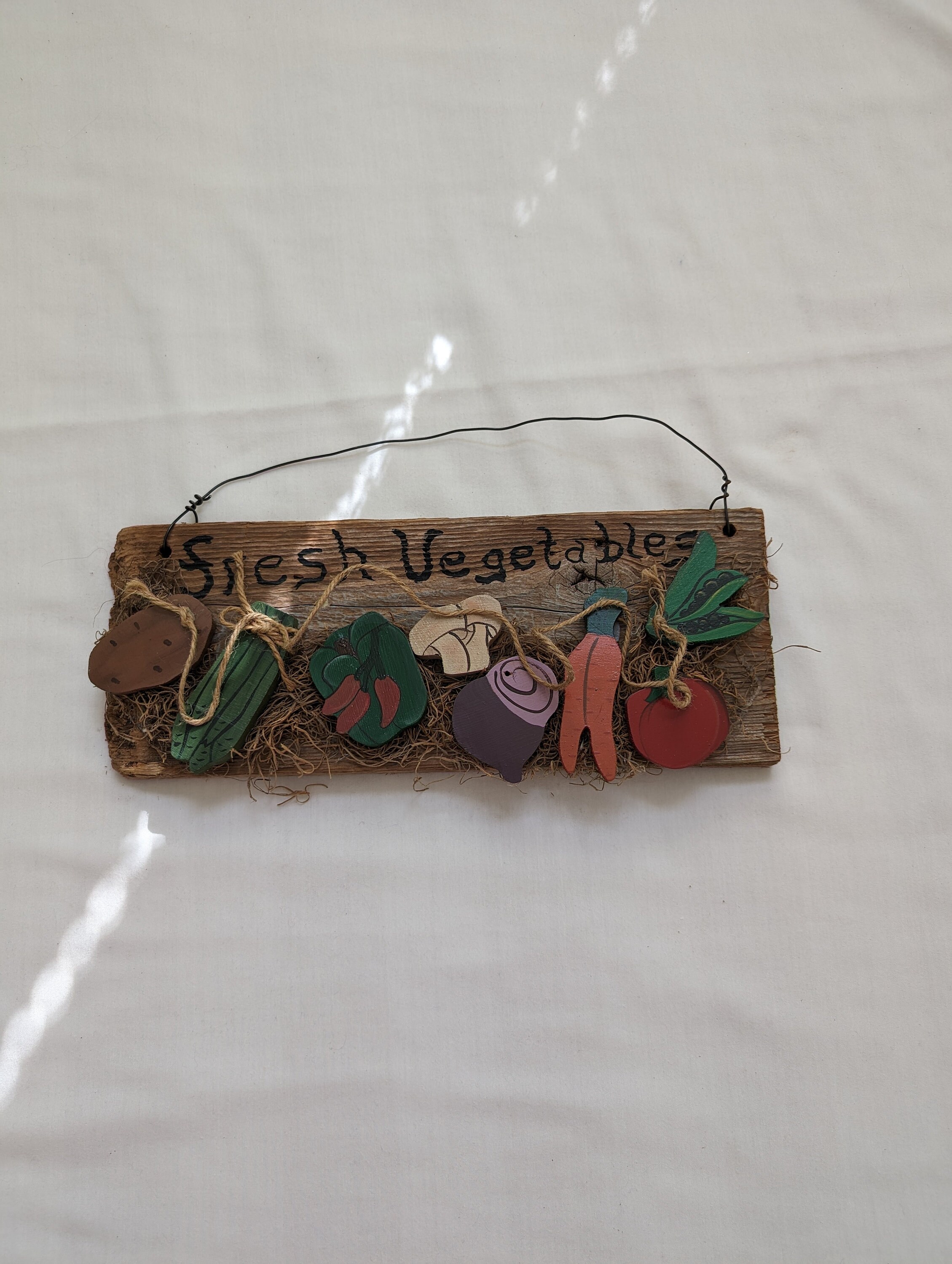 Wall Art Fresh Vegetable Primitive Rustic 3D Handcraft Wood Rustic ...