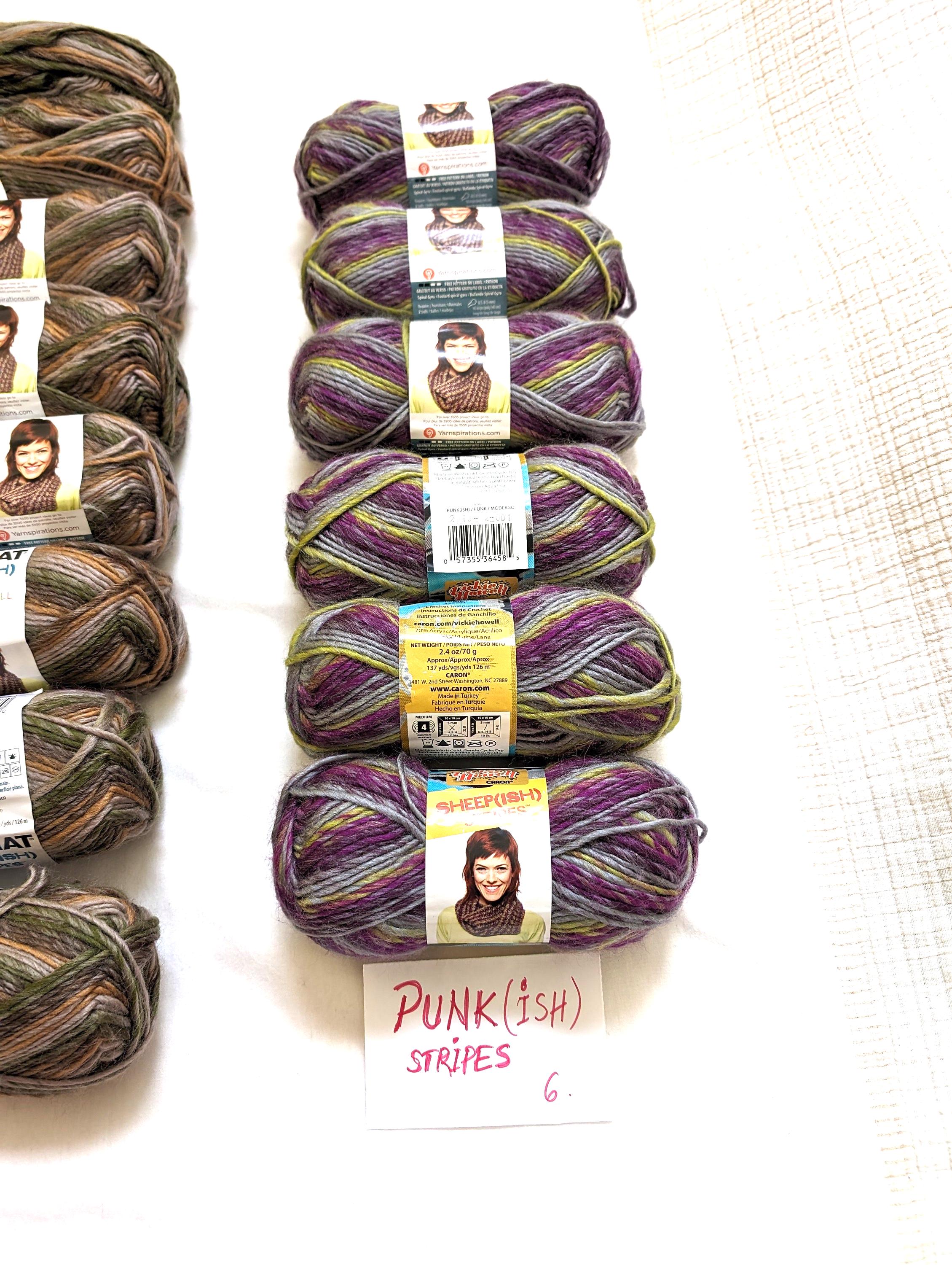 Yarn Craft Sheepish Stripes Vickie Howell BERNAT 2dif Col/qty Punk ...