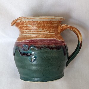 Studio Folk Art Stoneware Pottery Jug/pitcher/creamer Dripped Glaze ...
