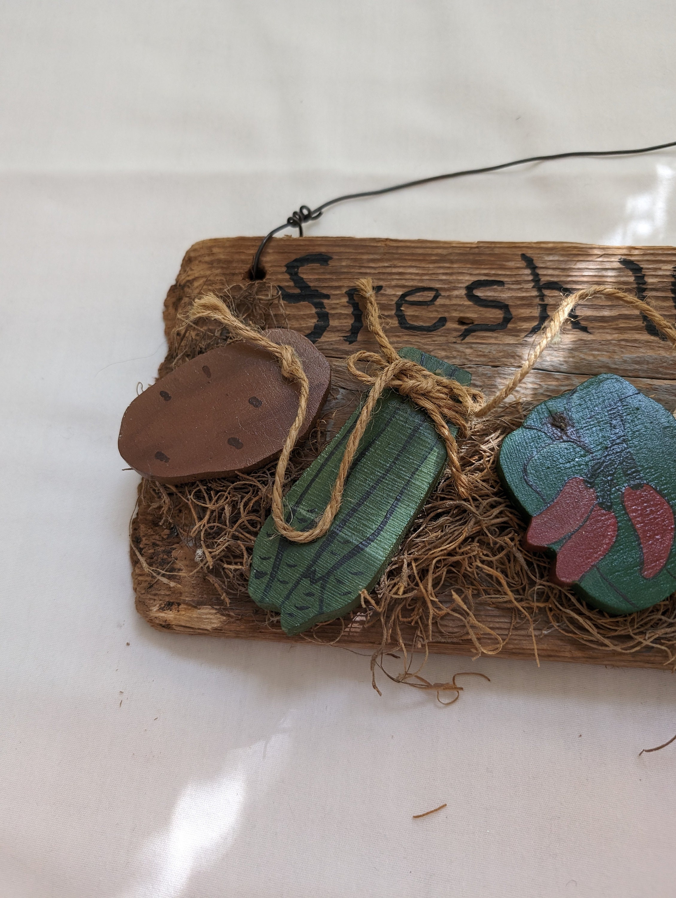 Wall Art Fresh Vegetable Primitive Rustic 3D Handcraft Wood Rustic ...