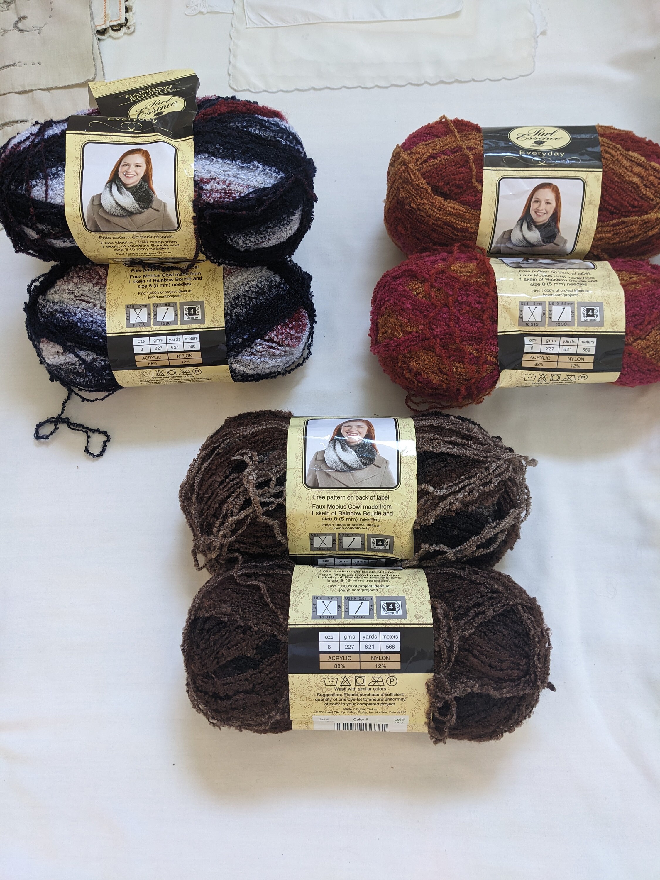 Yarn Craft Lovers Rainbow Boucle Purl Essence Everyday 3 Diff Color/qty ...