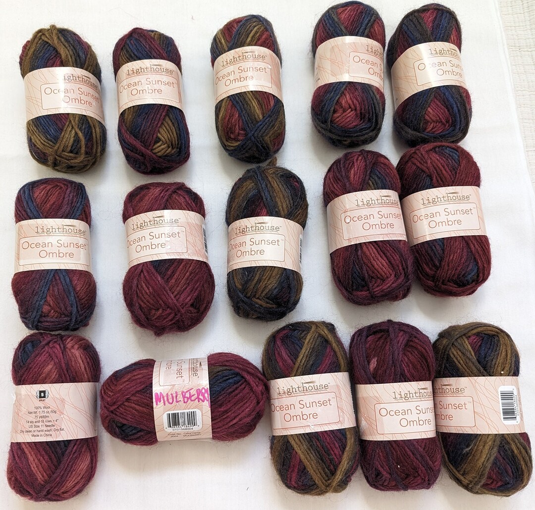 Yarn Craft Lovers Lighthouse Ocean Sunset Ombre Mulberry Color 100wool ...