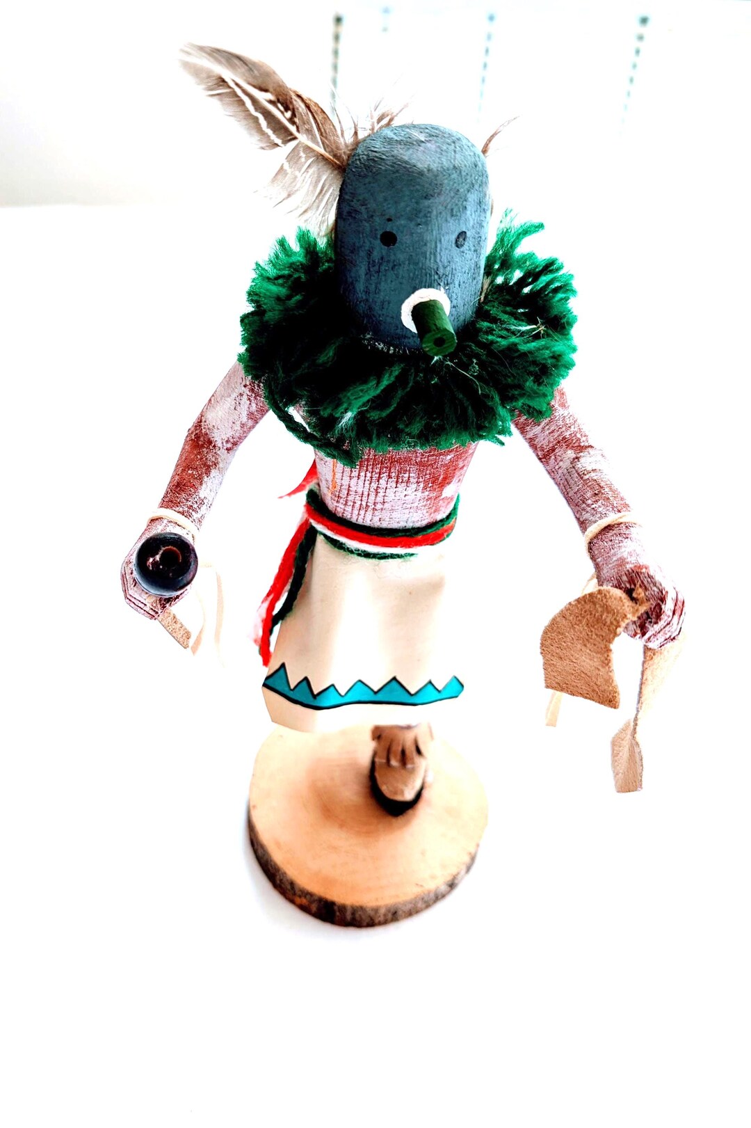 Vintage Folk Art Kachina Doll: Native American Trader Dancer, Signed 3D ...