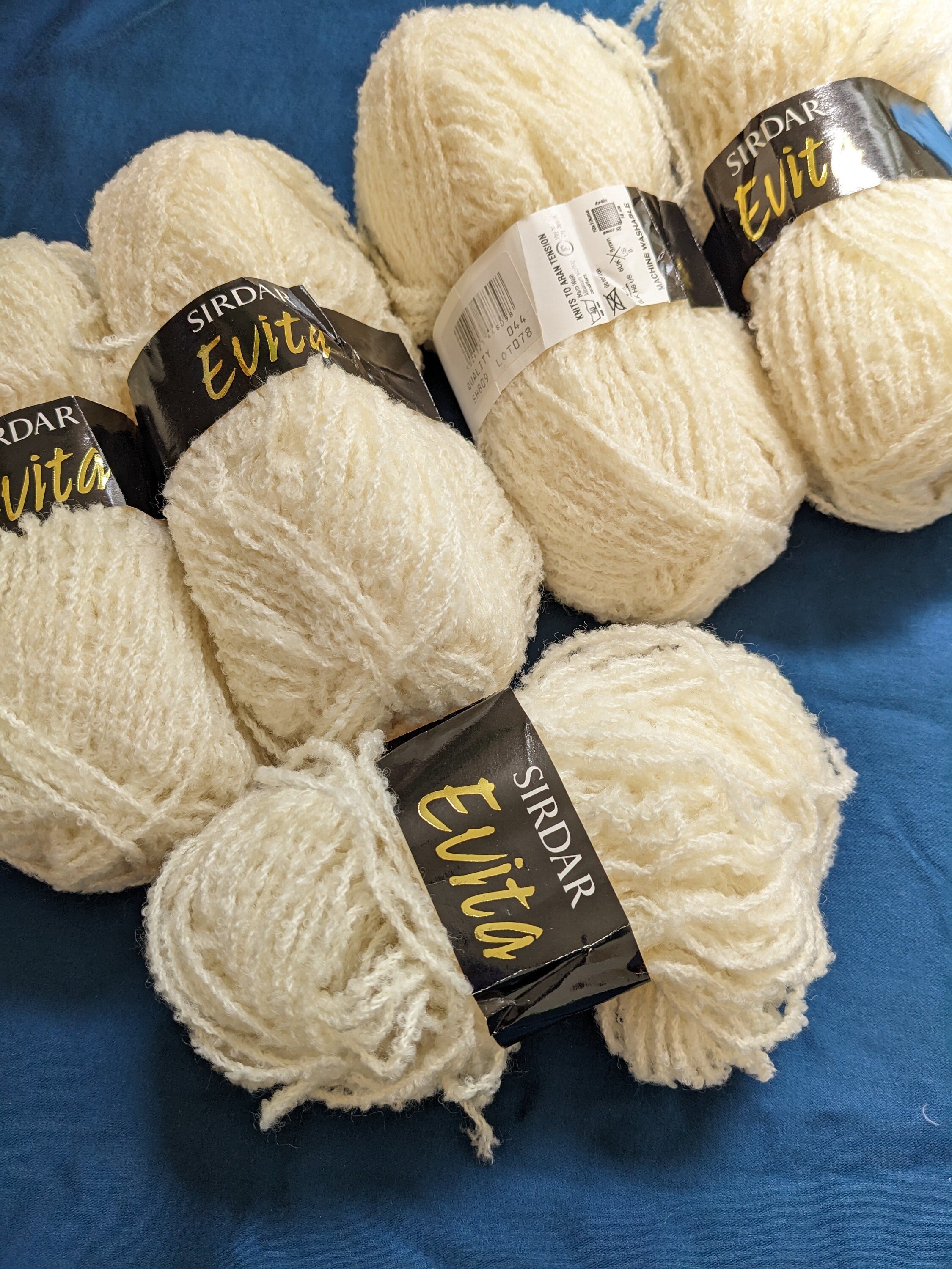 YARN 2 Different Type: Sirdar EVITA 4 1/2 Balls Cream England or CHINCHILLA Berroco White 6 Ball ...