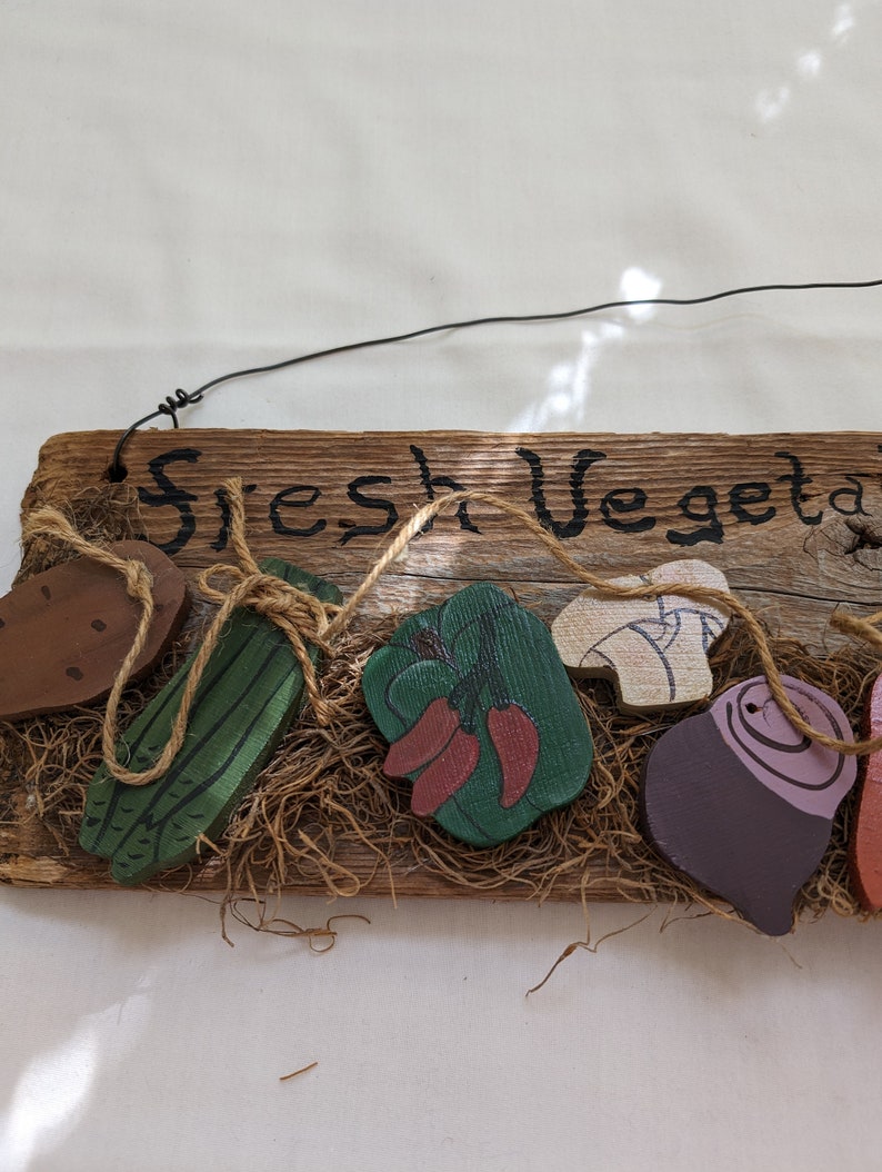 Wall Art Fresh Vegetable Primitive Rustic 3D Handcraft Wood Rustic ...