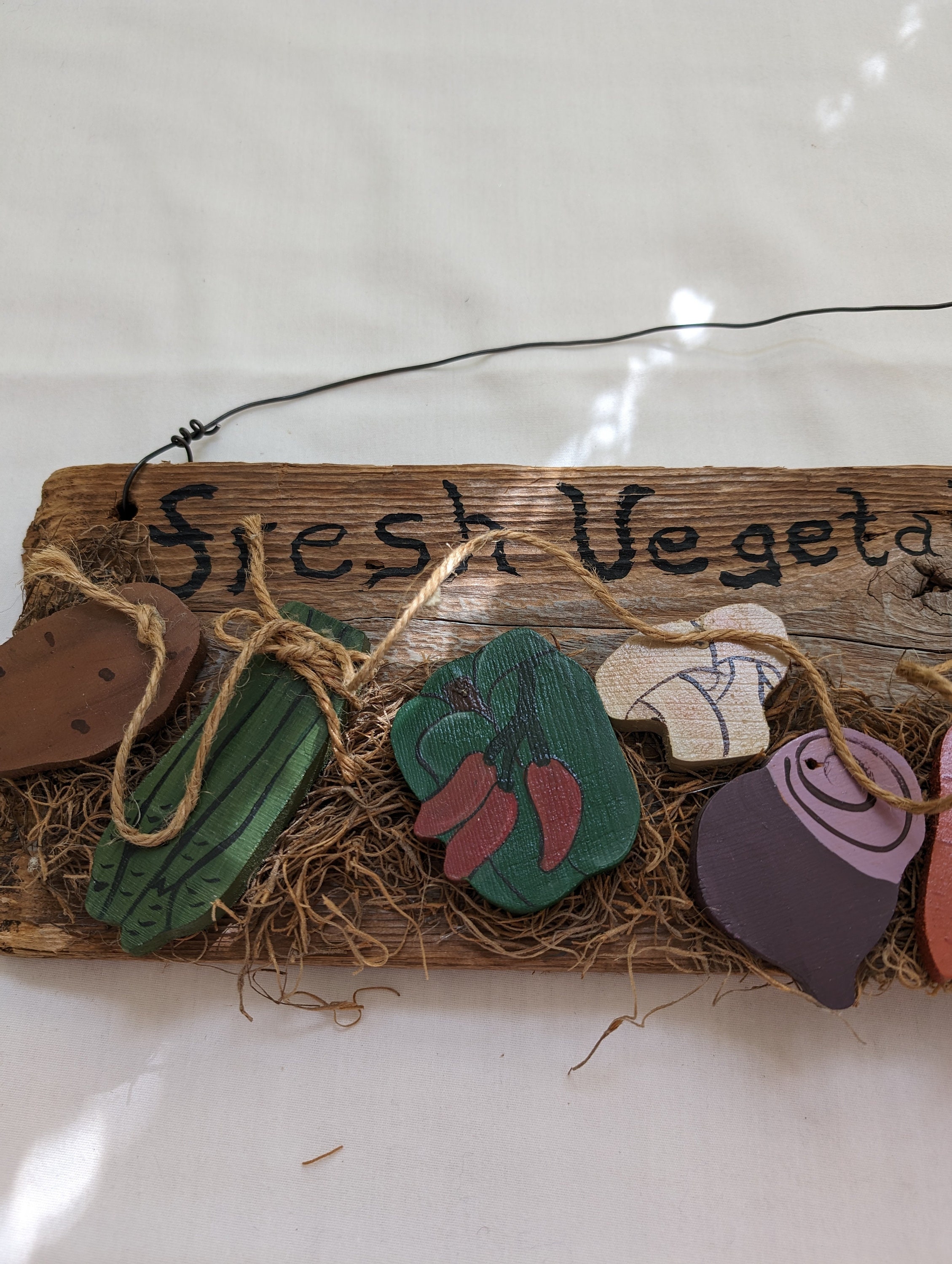 Wall Art Fresh Vegetable Primitive Rustic 3D Handcraft Wood Rustic ...