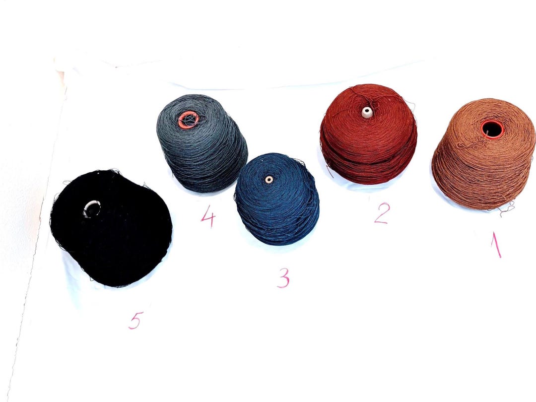 Wool Cotton Blend Yarn Cone: Maroon, Brown, Gray, Denim, Black - Etsy