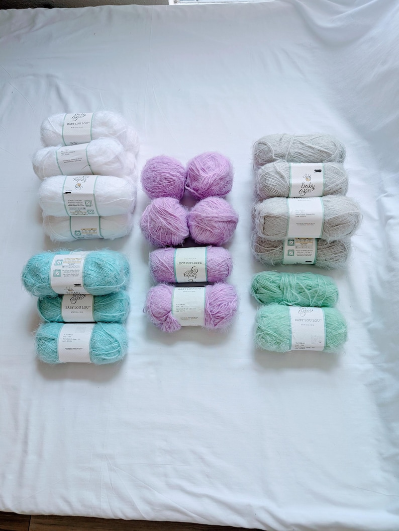 Baby Bee Lou Lou Yarn 5diff: Acrylic Polyamide Flannel - Aqua, Lilac ...