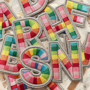 Rainbow Letter Patches Adhesive Backing - Etsy