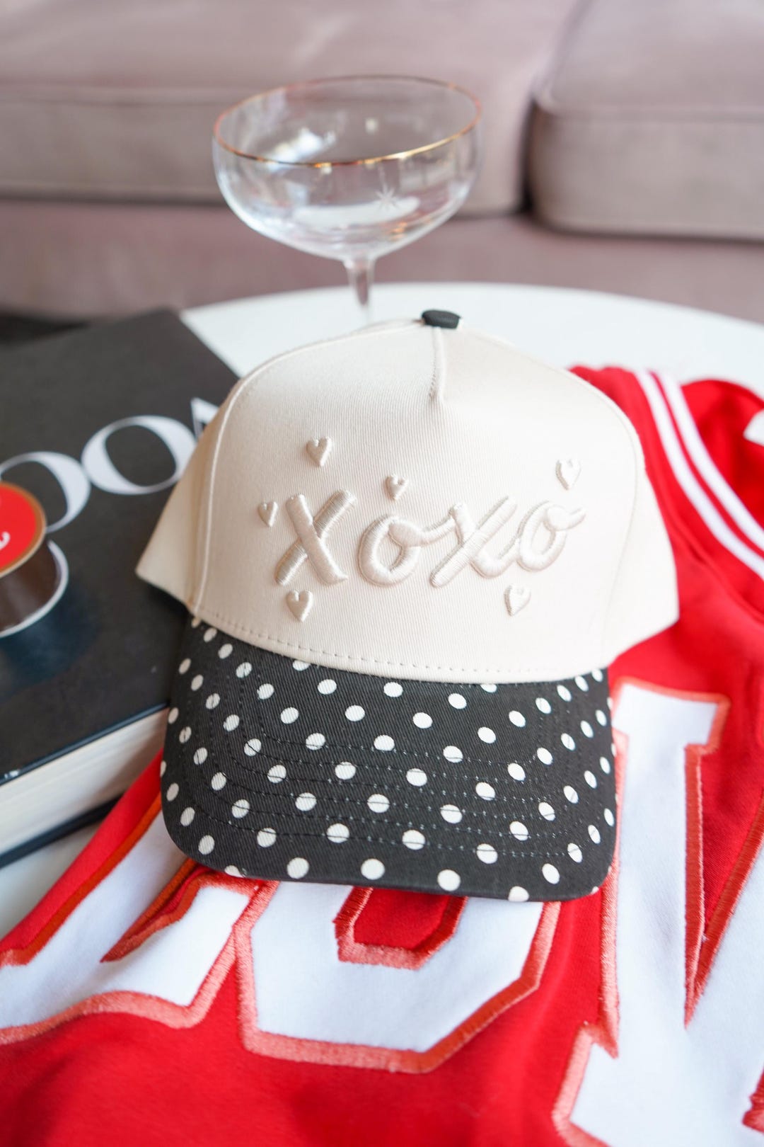Xoxo - Black Polka Dot Vintage Trucker Hat - Etsy