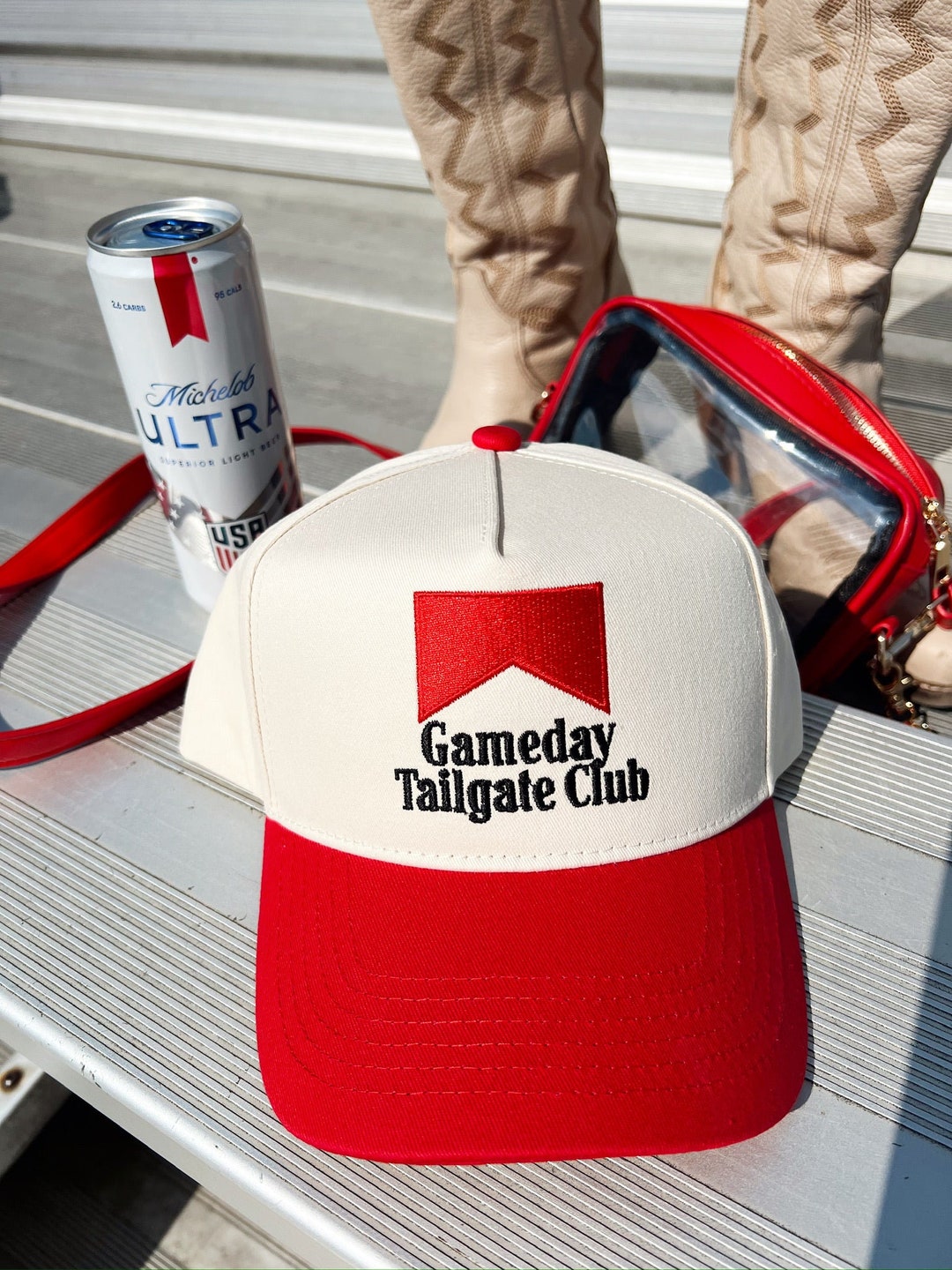 Gameday Tailgate Club - Red Vintage Trucker Hat - Etsy