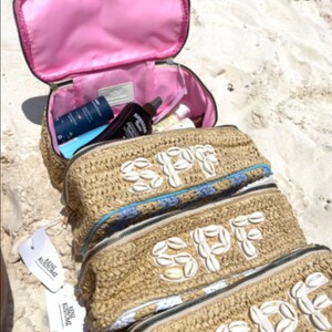 SPF Open Top Makeup Bag With Puka Shells - Etsy