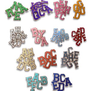 Black Glitter Letters Varsity Letter Patches - Etsy