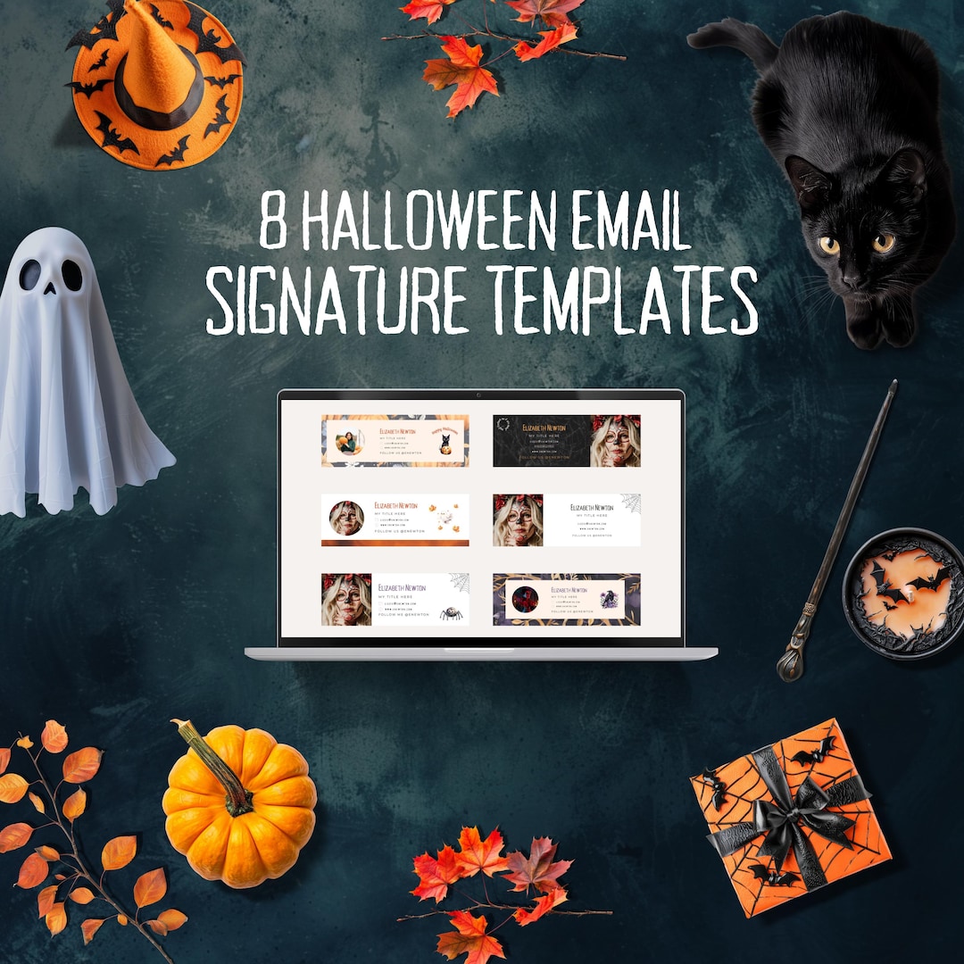 8 Halloween Email Signature Template Canva | Newsletter Brand | Spooky ...