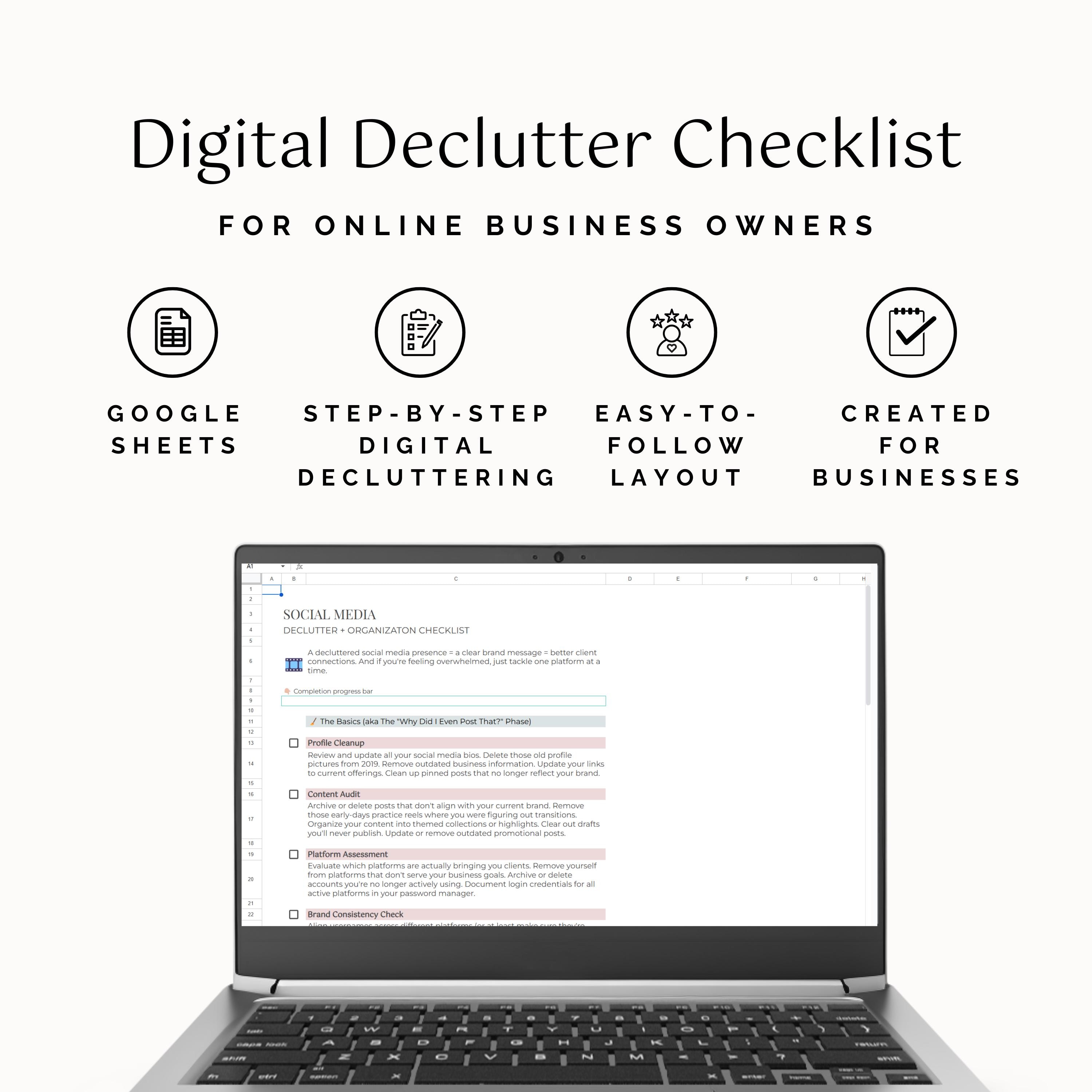 Editable Digital Declutter Checklist: Spring Clean Your Small Business ...