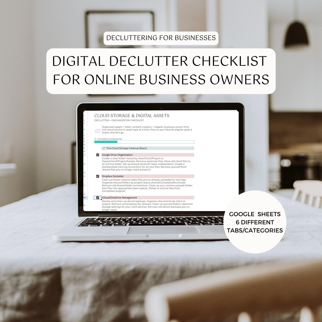 Editable Digital Declutter Checklist: Spring Clean Your Small Business ...