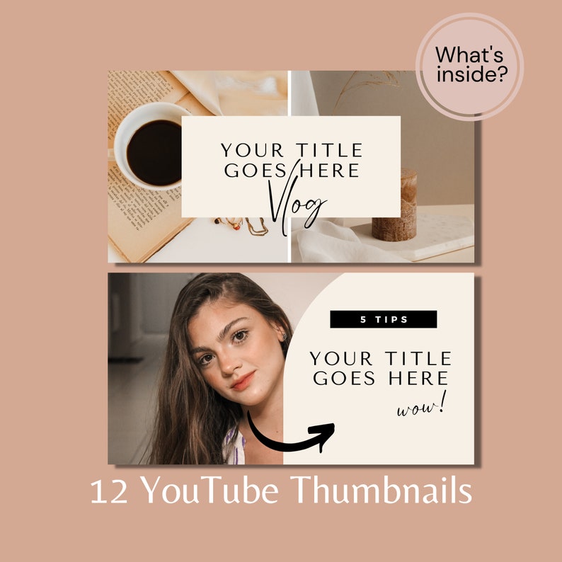 Youtube Thumbnail Template // Canva Template Bundle for Youtubers ...