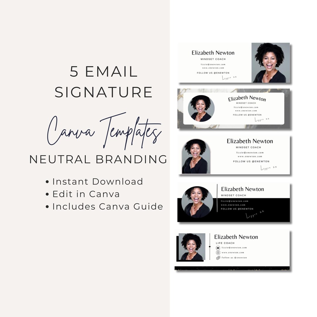 Luxury Email Signature Templates Canva Business Newsletter Branding ...