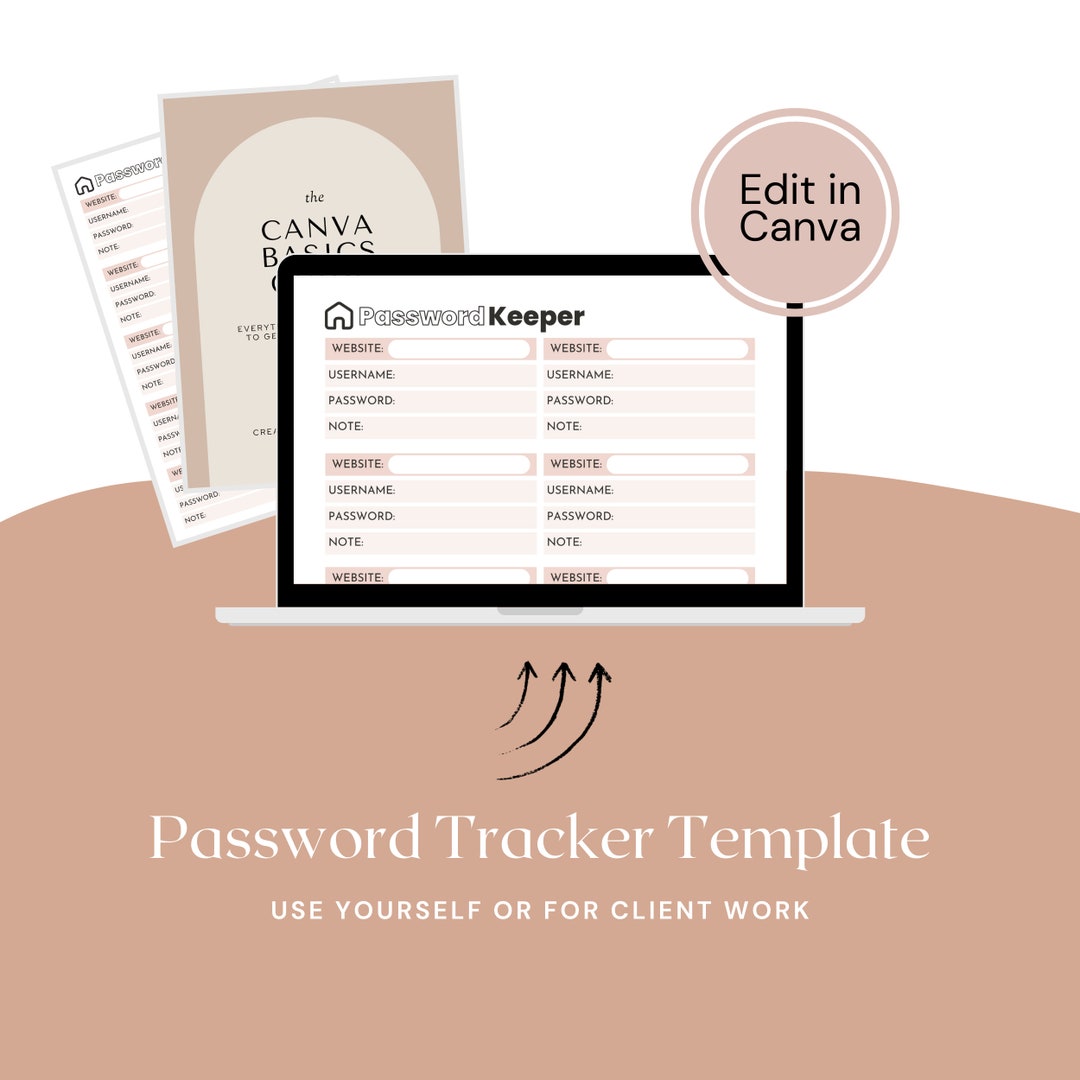Editable Password Tracker Canva Template // Commercial License - Etsy UK