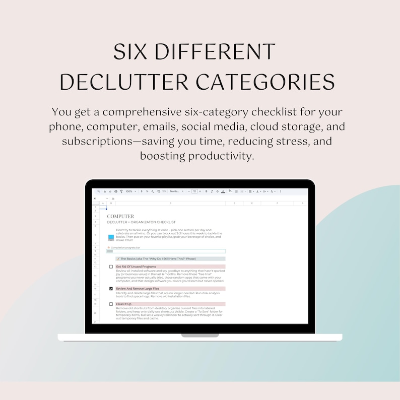 Editable Digital Declutter Checklist: Spring Clean Your Small Business ...