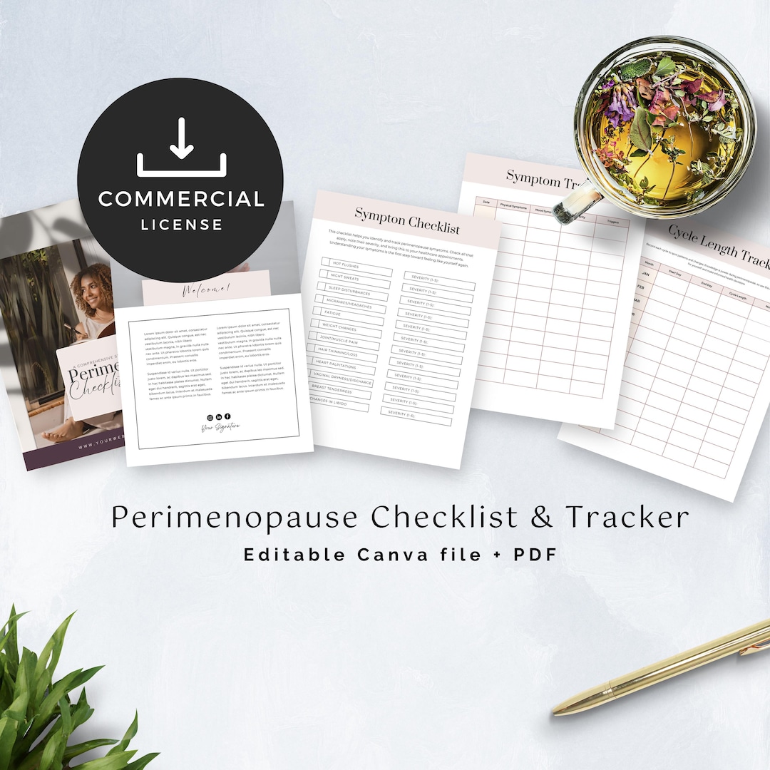 Perimenopause Symptom Checklist & Tracker for Coaches (canva Template ...