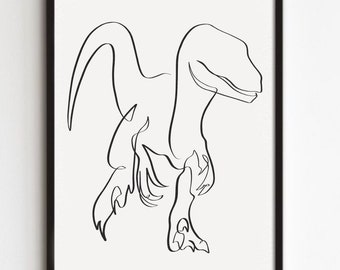 Dinosaur Line Art | Etsy