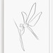 Instant Download Dragonfly Art, One Line Dragonfly, Minimalist ...