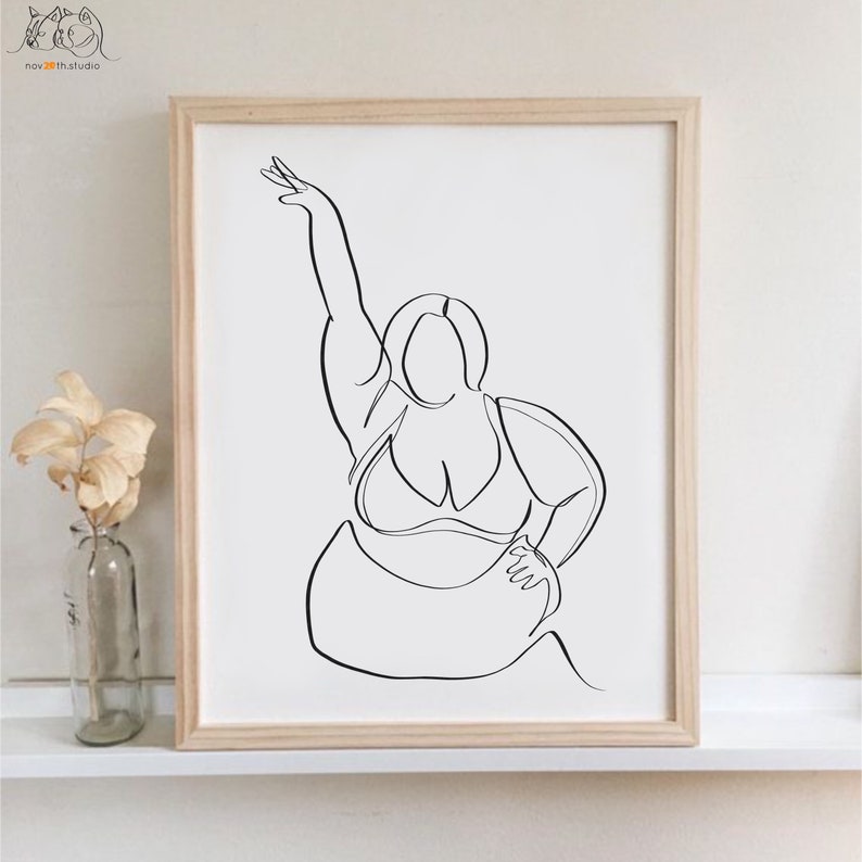 Instant Download Curvy Body Woman Art, One Line Art, Woman Art ...