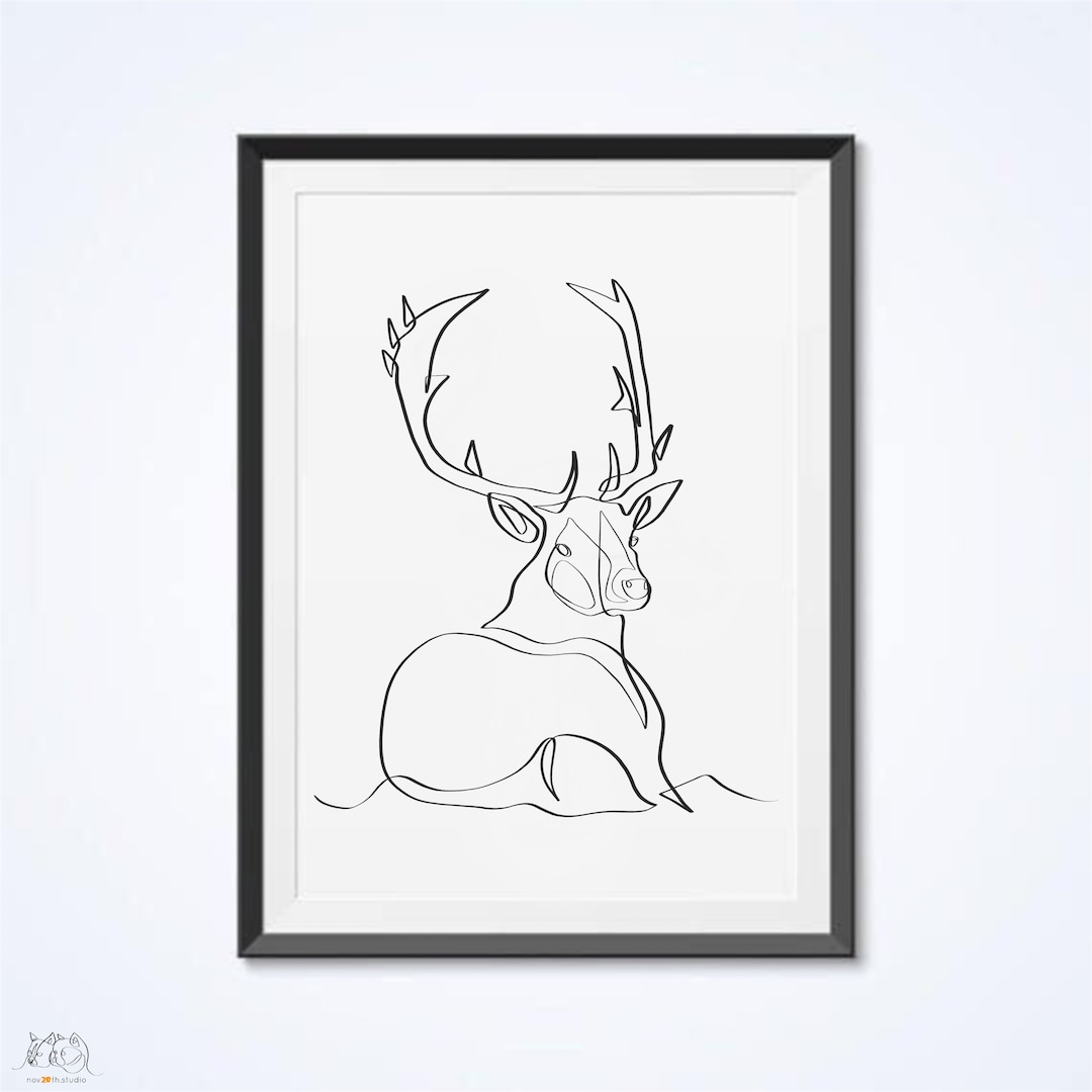 Deer Svg, Jpeg, Png, One Line Art, Deer Clipart, Deers Svg, Hunting Svg ...