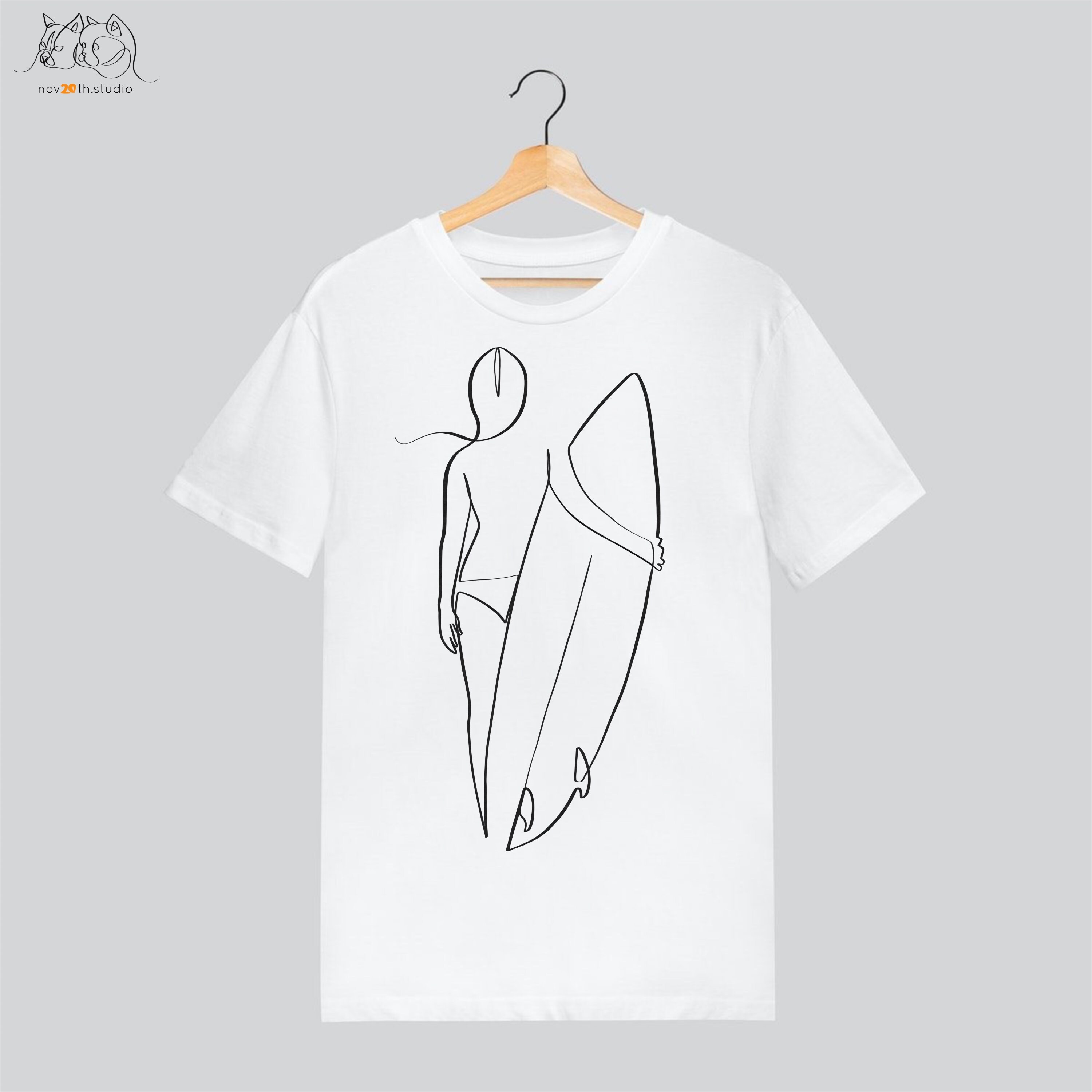 Instant Download Girl Surfer Line Art One Line Art Printable - Etsy