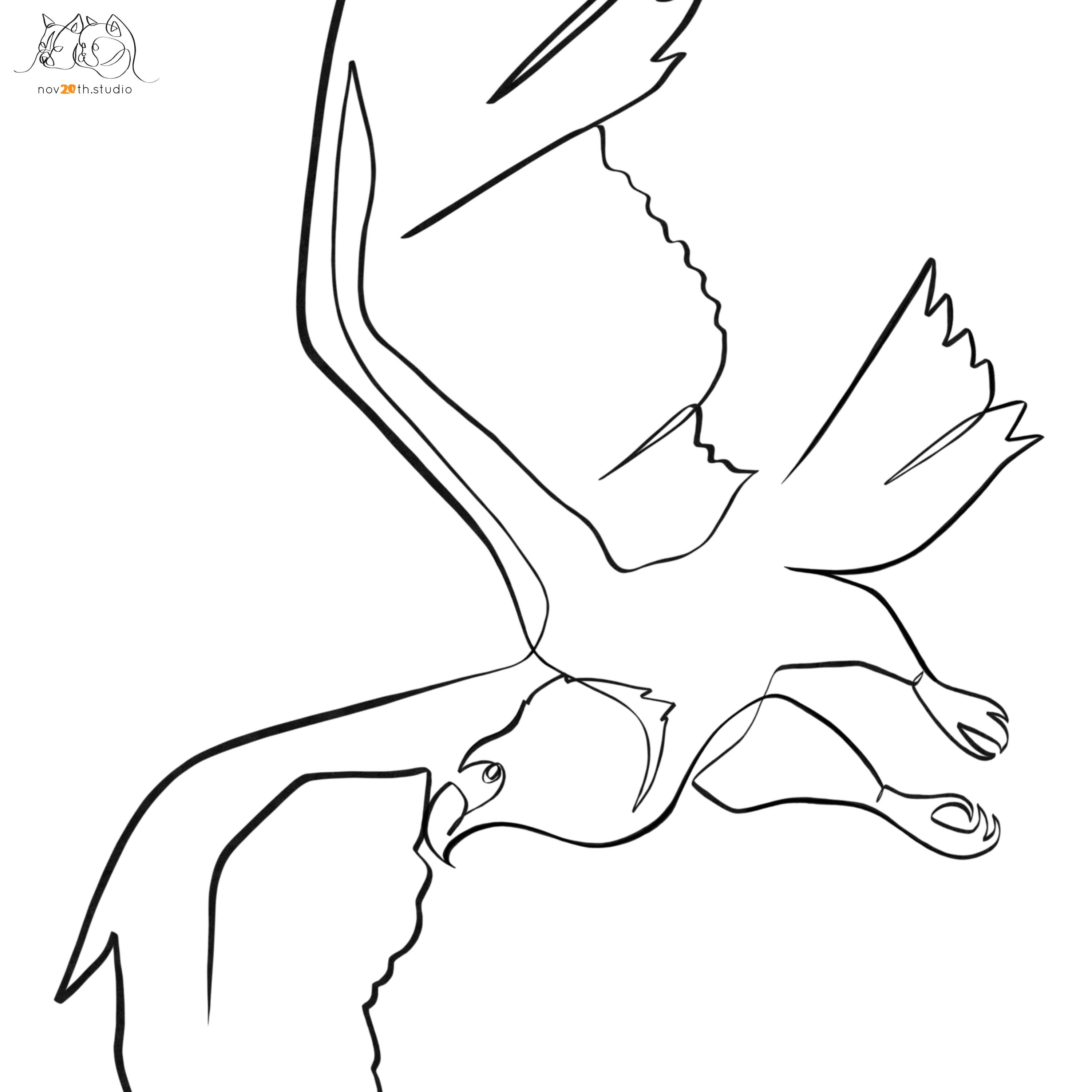 Instant Download Minimal Eagle Art, One Line Eagle Art, Printable Eagle ...