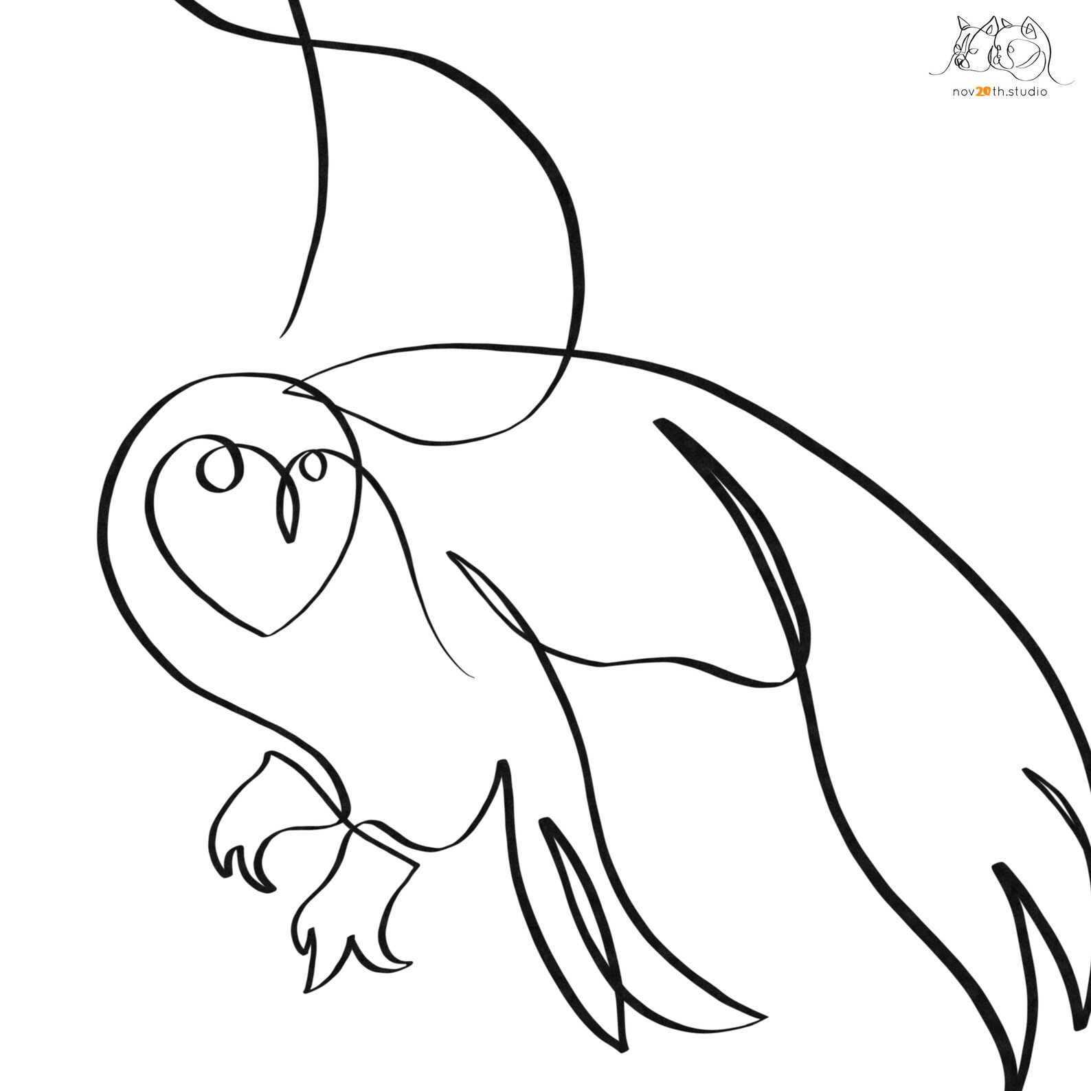 Instant Download Minimal Owl Art, One Line Owl Art, Printable Owl, Owl ...