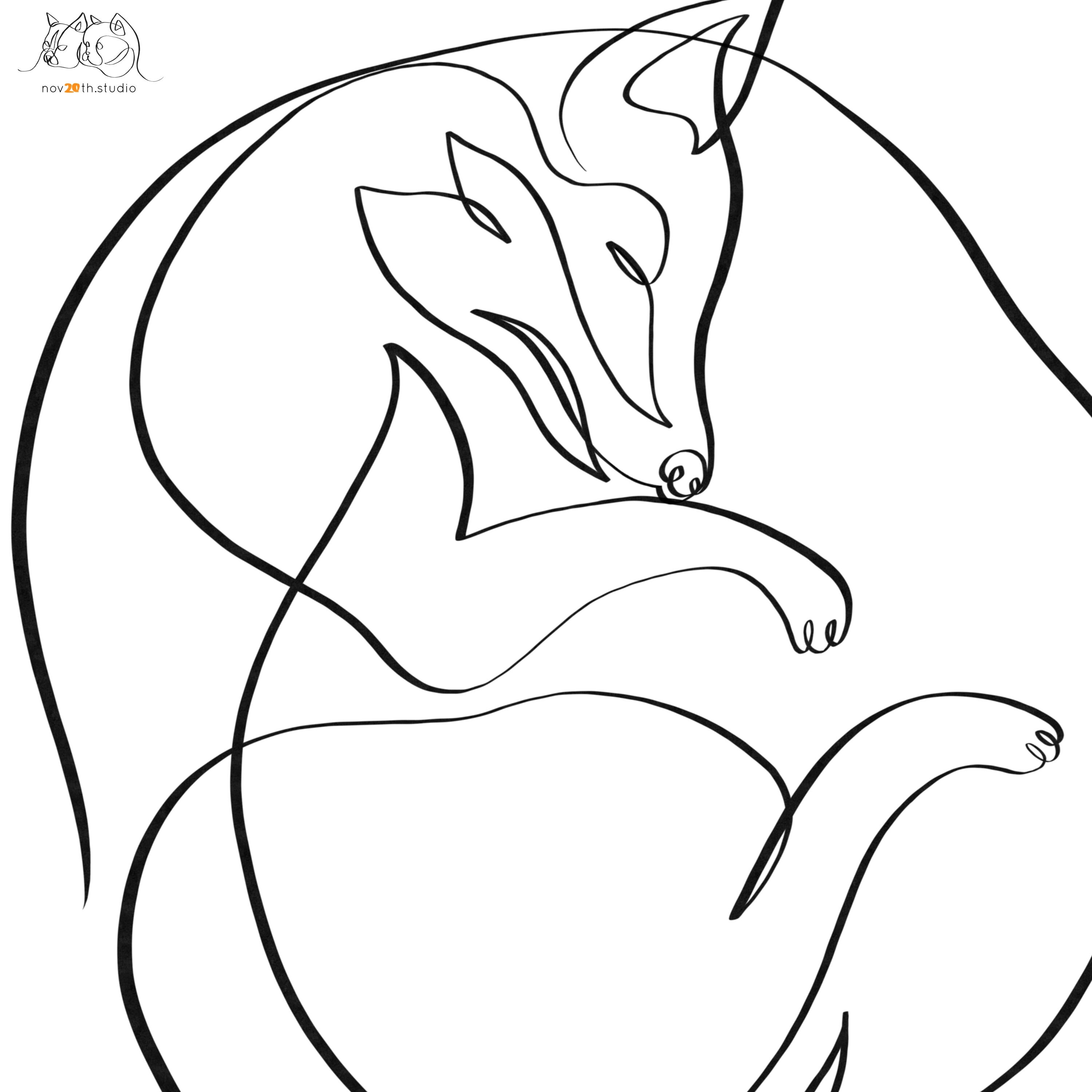 Fox Svg, Jpeg, Png, One Line Art, Fox Silhouette, Fox Vector File Fox ...