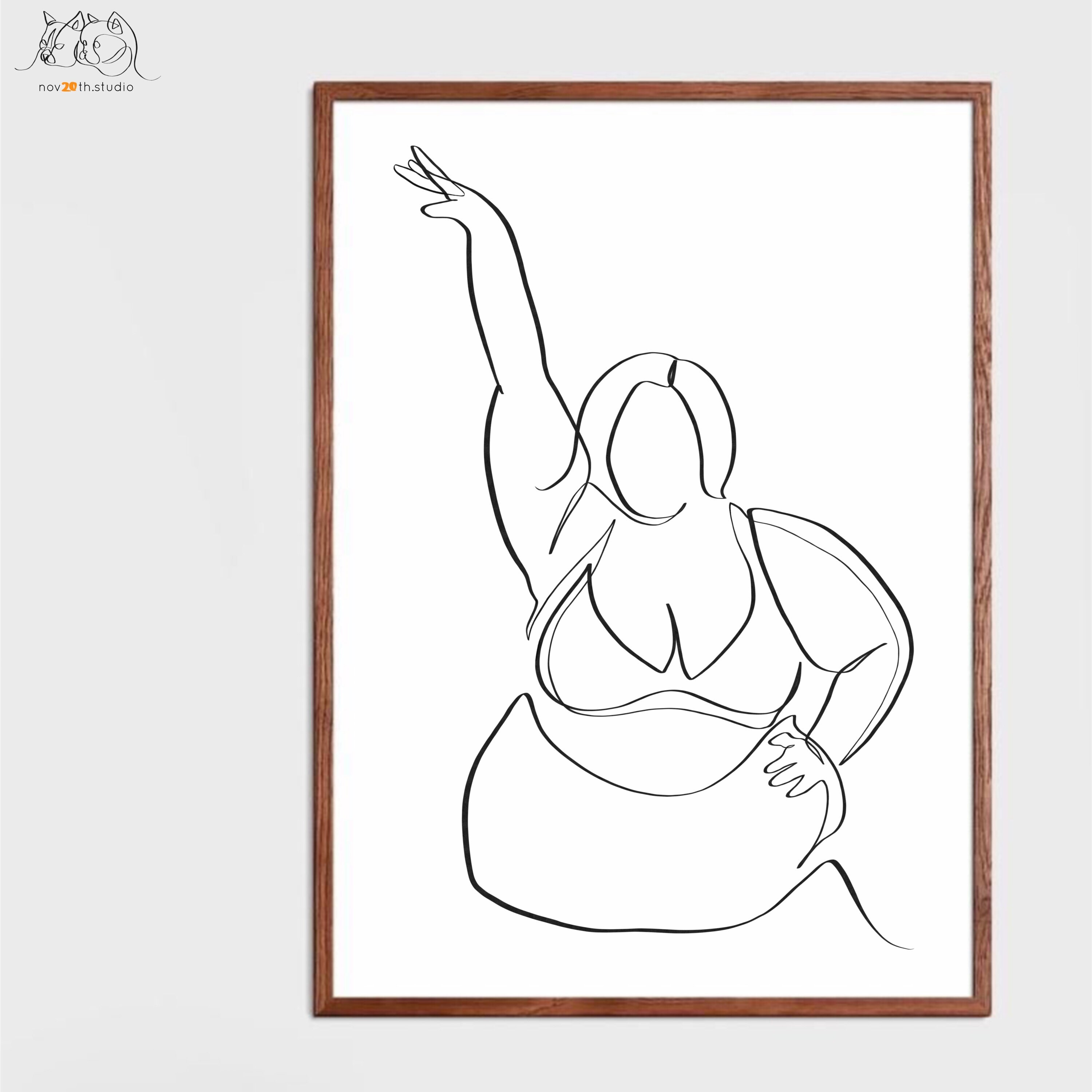 Instant Download Curvy Body Woman Art, One Line Art, Woman Art ...