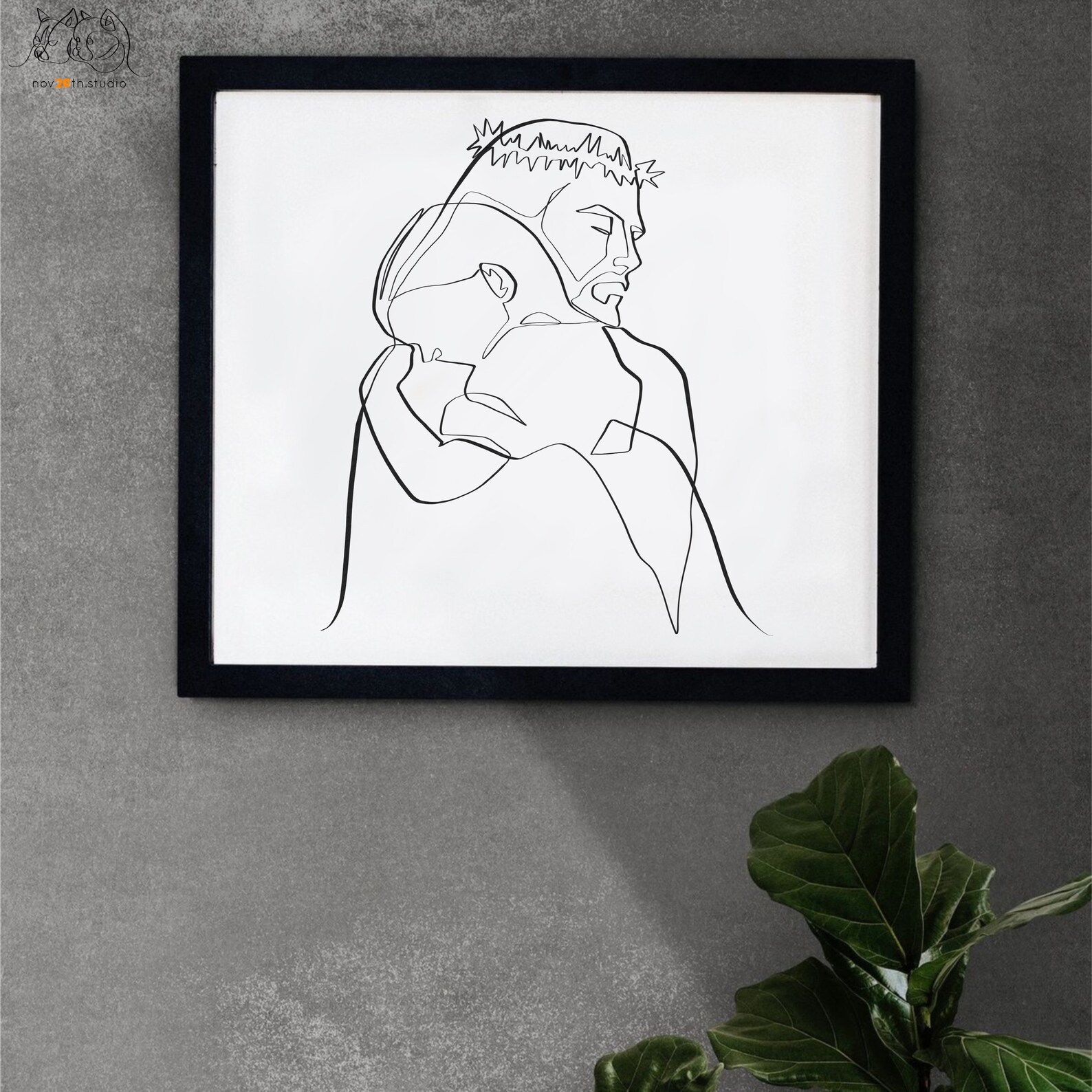 Jesus's Hug Svg, Jpeg, Png, One Line Art God's Hug, Hugging Baby ...