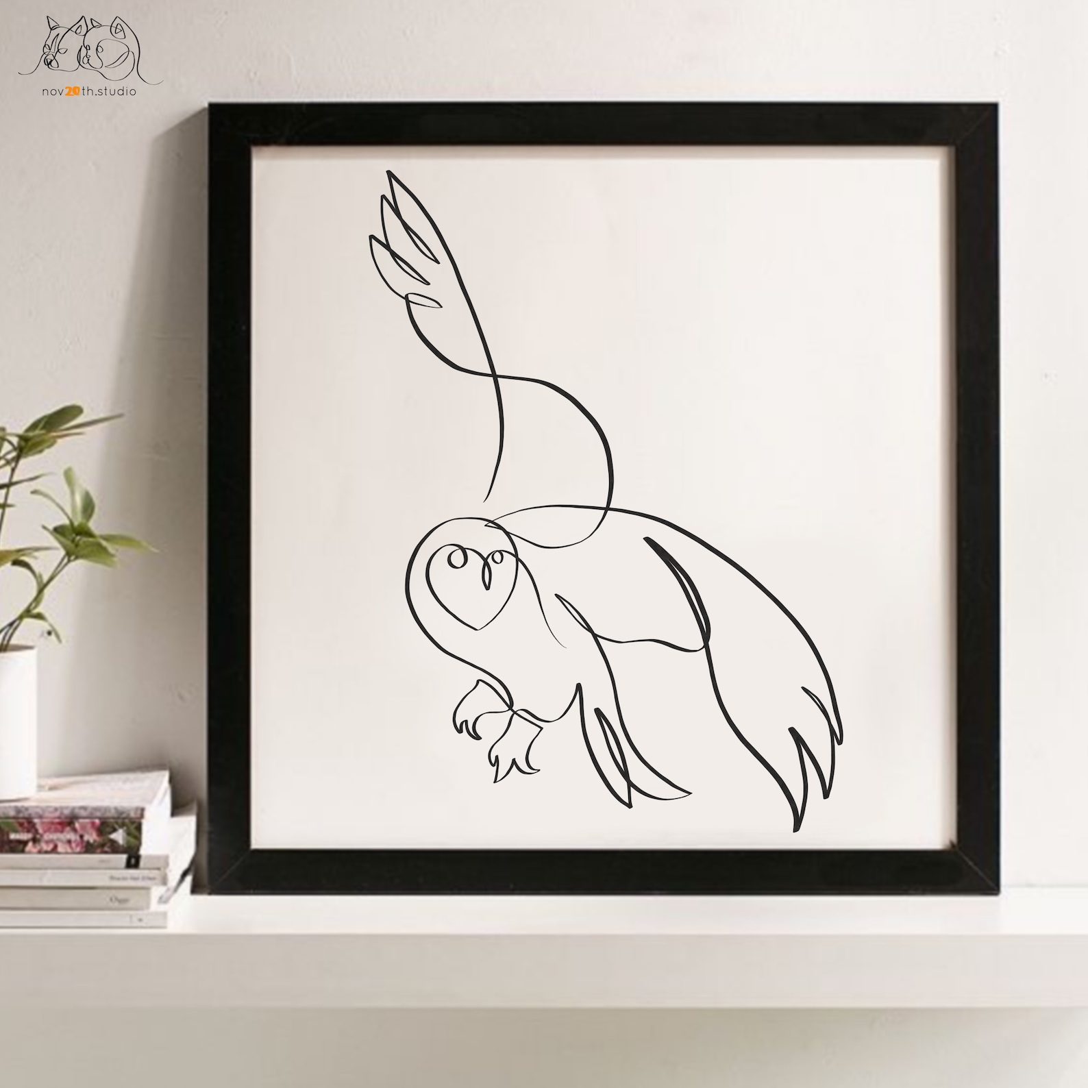 Instant Download Minimal Owl Art, One Line Owl Art, Printable Owl, Owl ...