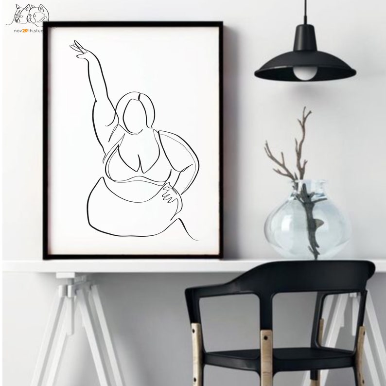 Instant Download Curvy Body Woman Art, One Line Art, Woman Art ...