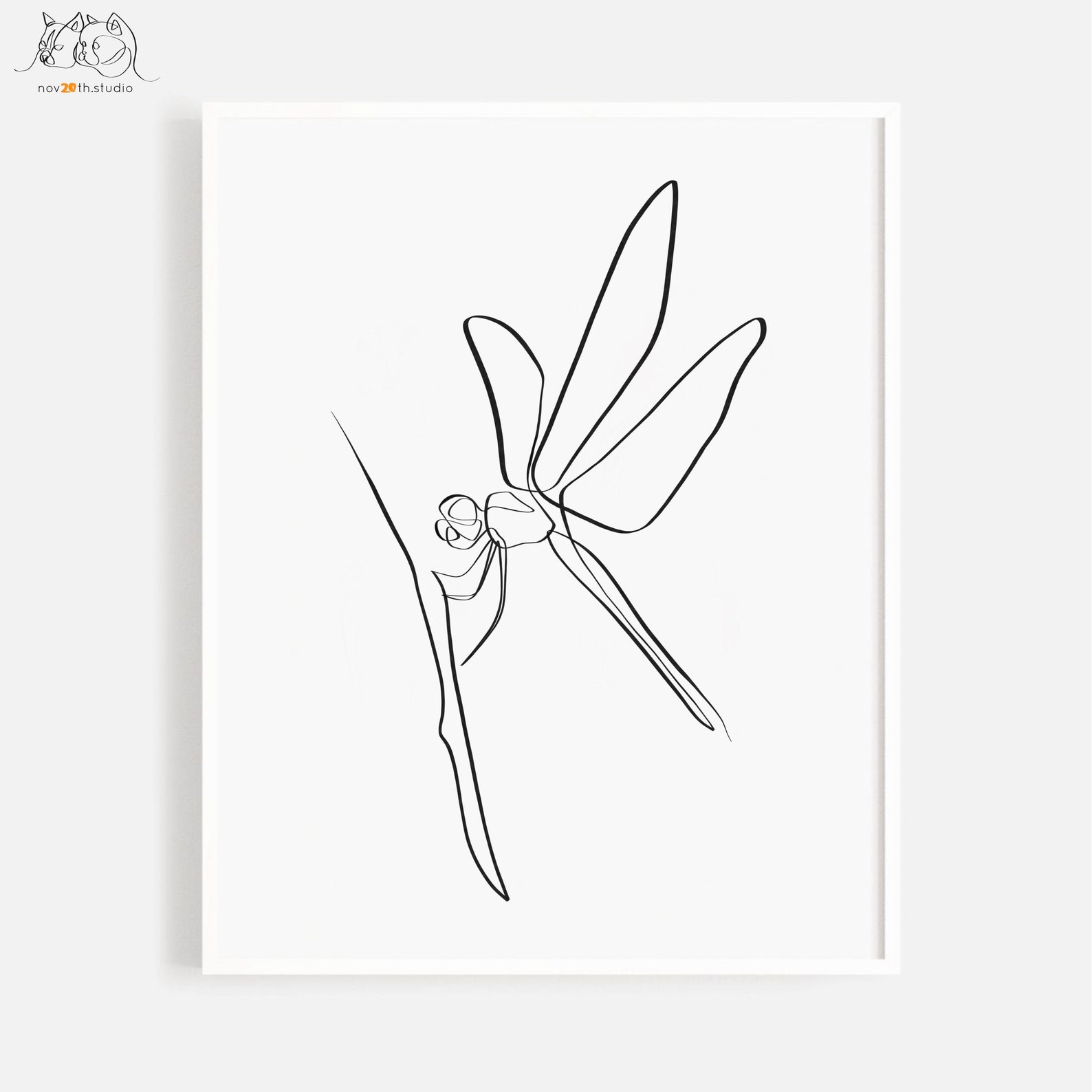 Instant Download Dragonfly Art, One Line Dragonfly, Minimalist ...